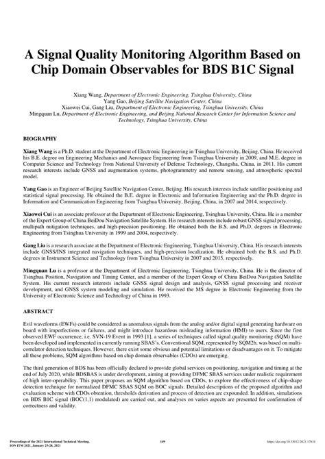 Pdf A Signal Quality Monitoring Algorithm Based On Chip Domain