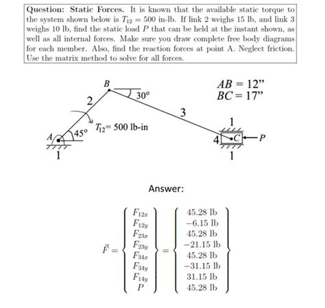Solved Question Static Forces It Is Known That The