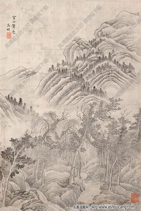 文征明国画 山水 10 高清大图下载 名画油画网