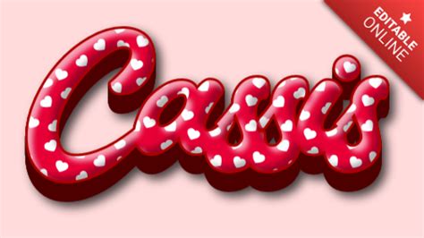Cassis Beating Heart 3d Text Effect Generator