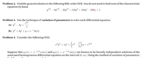 solved problem 2 find the general solution to the following