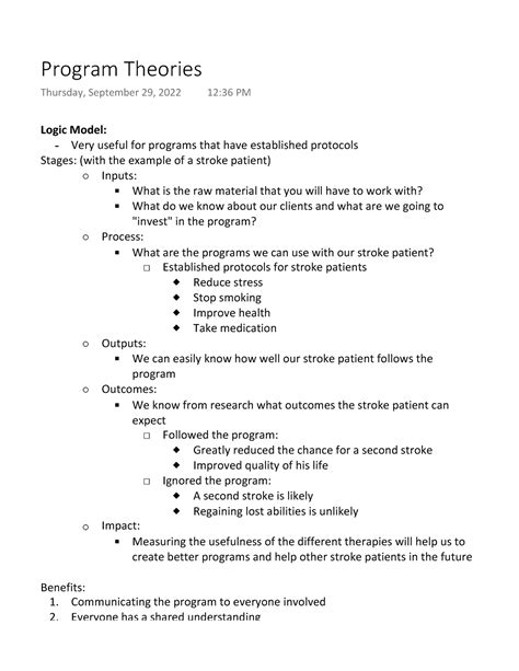 program theories ch 4 logic model very useful for programs that have