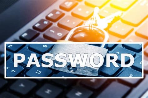 Padlock And Laptop Computer With Password Field Concepts Of