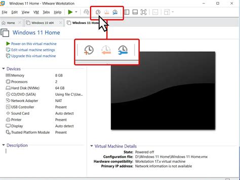 Virtual Machine Snapshot In Workstation Pro At Home Computer