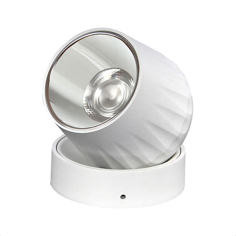 Led Downlight Surface Orientable 90°foldable 360°swivel Cob Spotlight