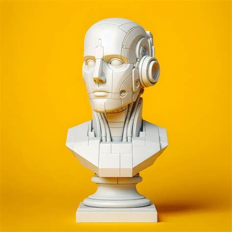 Premium Photo Classical Meets Futuristic A 3d White Marble Bust Of A