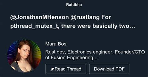 jonathanmhenson rustlang for pthread mutex t there were basically
