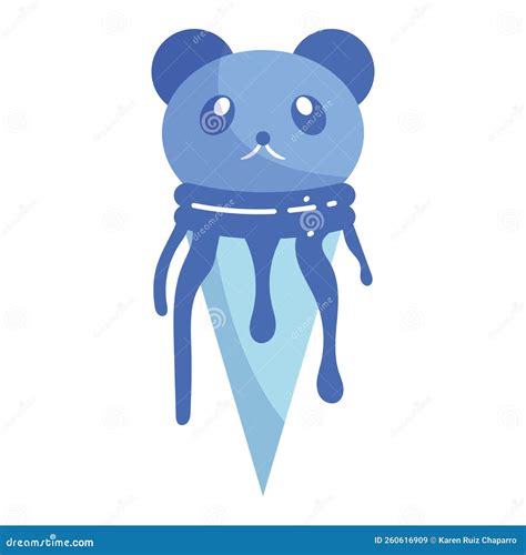 Isolated Blue Monochromed Ice Cream Icon Vector Stock Vector