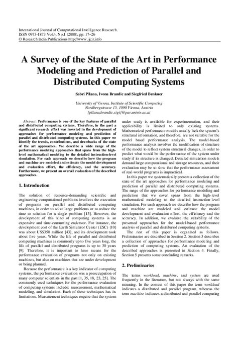 Pdf A Survey Of The State Of The Art In Performance Modelingand