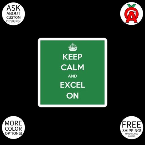 Microsoft Excel Logo Vinyl Sticker Keep Calm And Excel On Bubble Free Office Decor Etsy