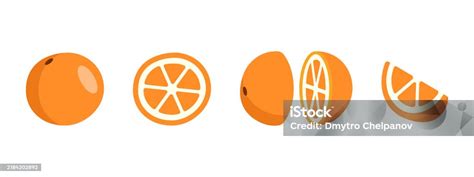 주황색 아이콘 세트입니다 감귤류 과일 조각 벡터 일러스트 레이 션 모음 육즙이 많은 오렌지는 반 기호로 자릅니다 귤 슬라이스 픽토그램 열 대 오렌지 주스 기호입니다 비타민