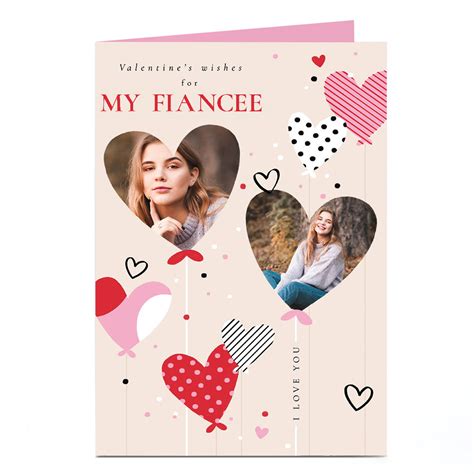 Buy Personalised Valentine S Day Card Heart Balloons Fiancee For GBP