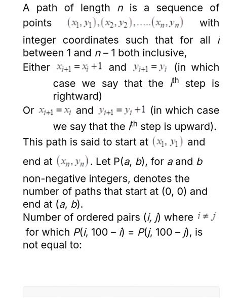 A Path Of Length N Is A Sequence Of Points X1 Y1 X2 Y2 Xn Yn