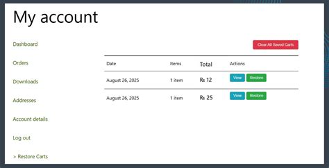 Clear And Restore Cart Woocommerce Marketplace