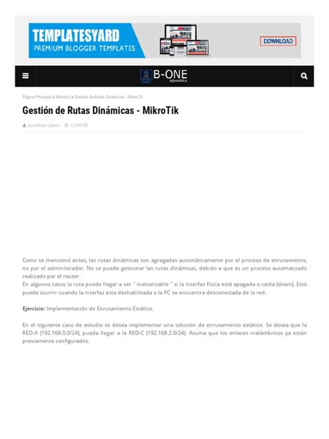 Gestión De Rutas Dinámicas Mikrotik Pdf