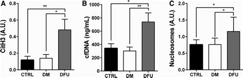 Circulating Netosis Biomarkers In Patients With Dfu Circulating Levels