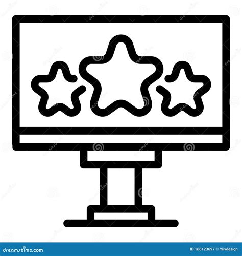 City Campaign Billboard Icon Outline Style Stock Vector Illustration Of Illuminated