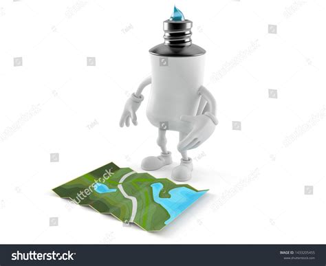 Toothpaste Character Looking Map Isolated On Stock Illustration