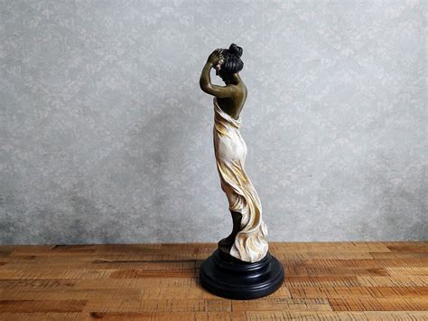 Bronze Nymph Sculpture Painted Bronze Wood Nymph Statue Pittaluga