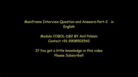 Mainframe Ibm Tcs Interview Q N A Part 2 Real Mainframe Trainingbatch