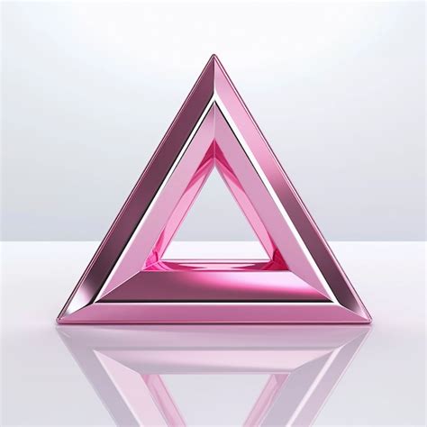 D Rendering Of Neon Triangle AI Generated Image
