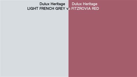Dulux Heritage LIGHT FRENCH GREY Vs FITZROVIA RED Side By Side Comparison