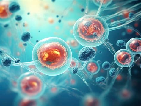 Premium Ai Image Medical Illustration Of Cell Division Under A Microscope