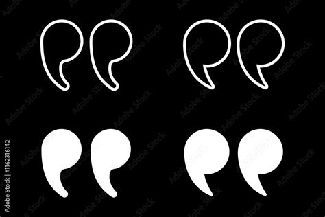 Quotation Marks Vector Collection Black Quotes Icon Set Speech Mark