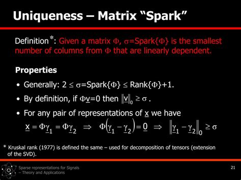 Ppt Sparse Representations Of Signals Theory And Applications