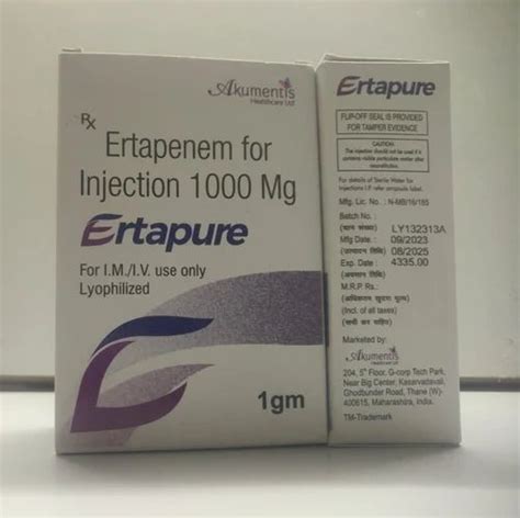 Ertapenem Injection 1000mg At ₹ 4335 Box Ertafic In Mumbai Id 2853722925397