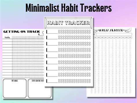 Adhd Habit Tracker Bundle Printable Habit Trackers 50 Etsy