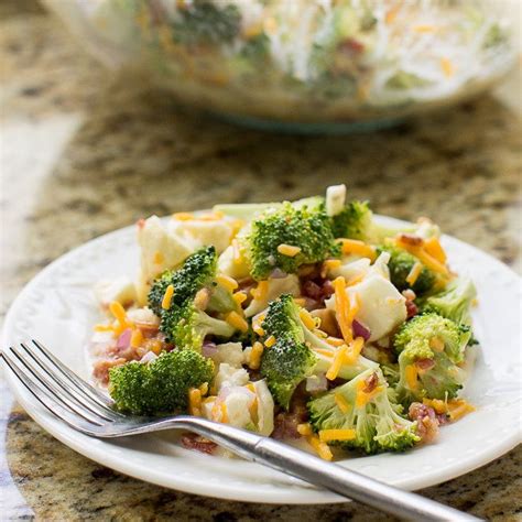 Broccoli Salad With Bacon And Cheese Recipe Vegetable Side Dishes
