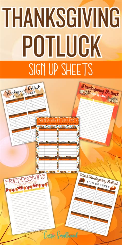 10 Cute Thanksgiving Potluck Sign Up Sheets Artofit