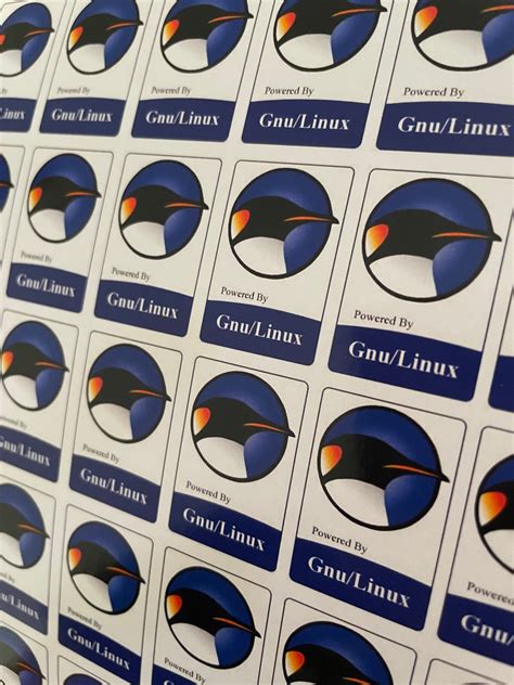 powered by gnu linux sticker linux sticker [x2] [ricing] etsy