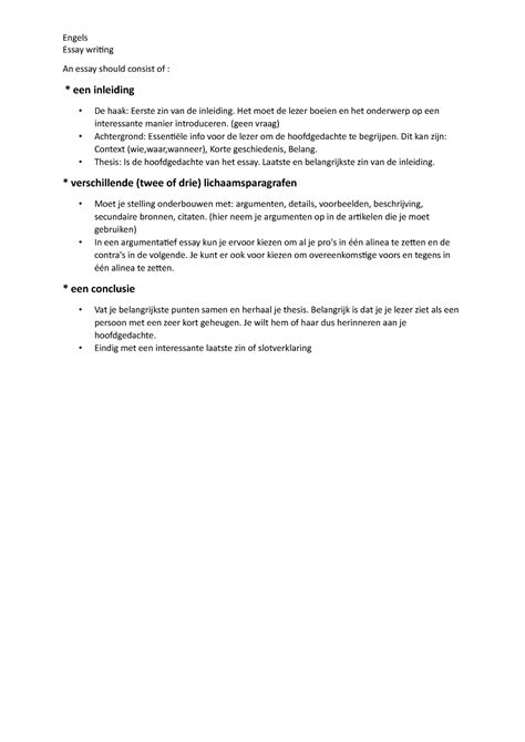 Essay Samenvatting Engels Essay Writing An Essay Should Consist Of