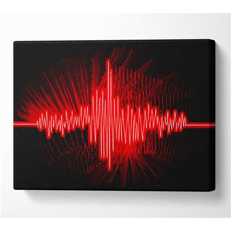 Latitude Run Red Frequency Wrapped Canvas Art Prints Uk