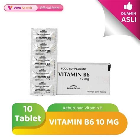 Jual Vitamin B6 10mg Tablet 10`s Trifa Shopee Indonesia