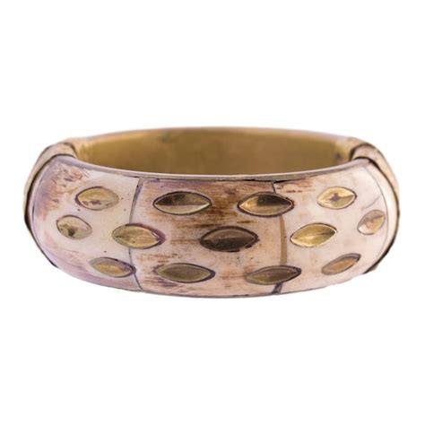Vintage Bangle Brass Gem