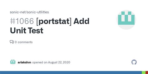 Portstat Add Unit Test · Issue 1066 · Sonic Netsonic Utilities · Github