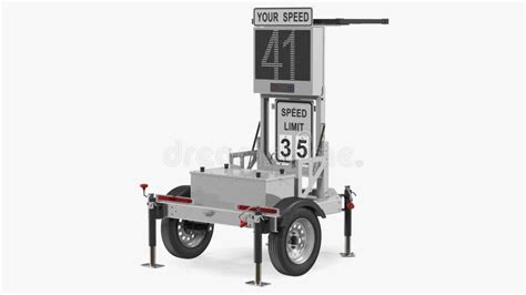 Mobile Speed Monitoring Trailer With Digital Display Stock Illustration