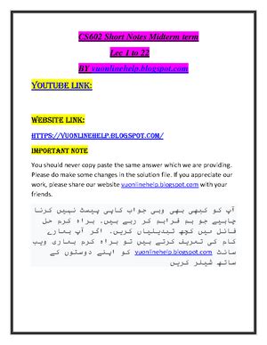 CS Midterm Subjective Solved WITH Refrences BY Moaaz CS Data Structures LATEST SOLVED