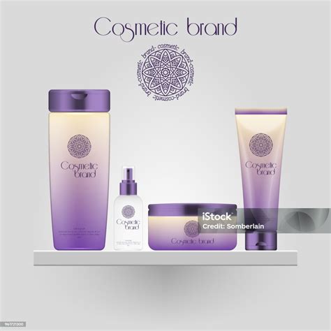 현실적인 그라데이션 색상 화장품 병의 집합입니다 3 차원 이랑 병 흰색 배경에 고립입니다 화장품 패키지입니다 3차원 형태에 대한 스톡 벡터 아트 및 기타 이미지 Istock