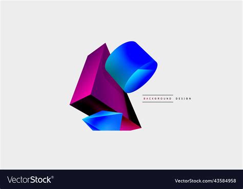 D Minimalist Geometric Abstract Background Vector Image