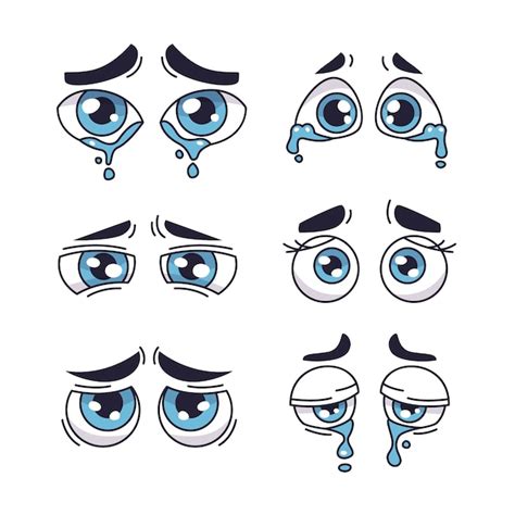 Illustration De Dessin Animé Yeux Tristes Dessinés à La Main Vecteur Gratuite