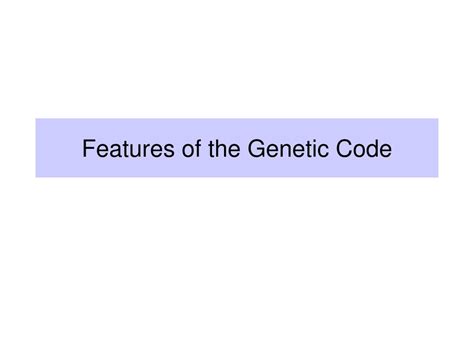 Ppt Genetic Code Powerpoint Presentation Free Download Id3390387