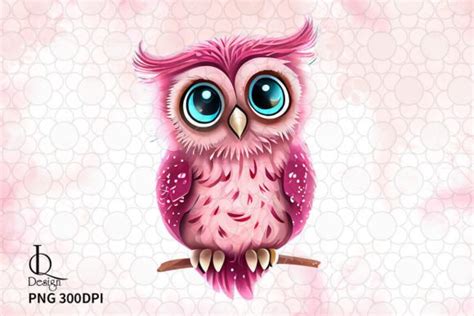 Cute Pink Owl Clip Art