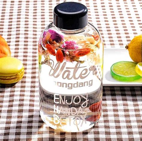 Bình Nước Thủy Tinh 600ml Detox Combo 6 Cái Nắp Nhựa Ron Cao Su
