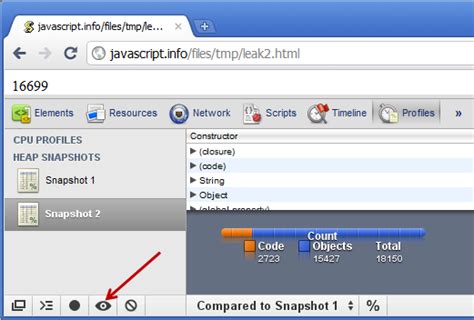 Javascript How To Find Js Memory Leaks Stack Overflow