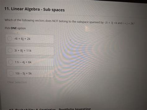 Solved 11 Linear Algebra Sub Spaces Which Of The
