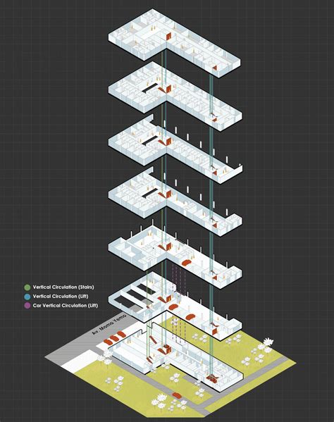 Exploded Floor Plan Diagram Of Mix Use Project Behance
